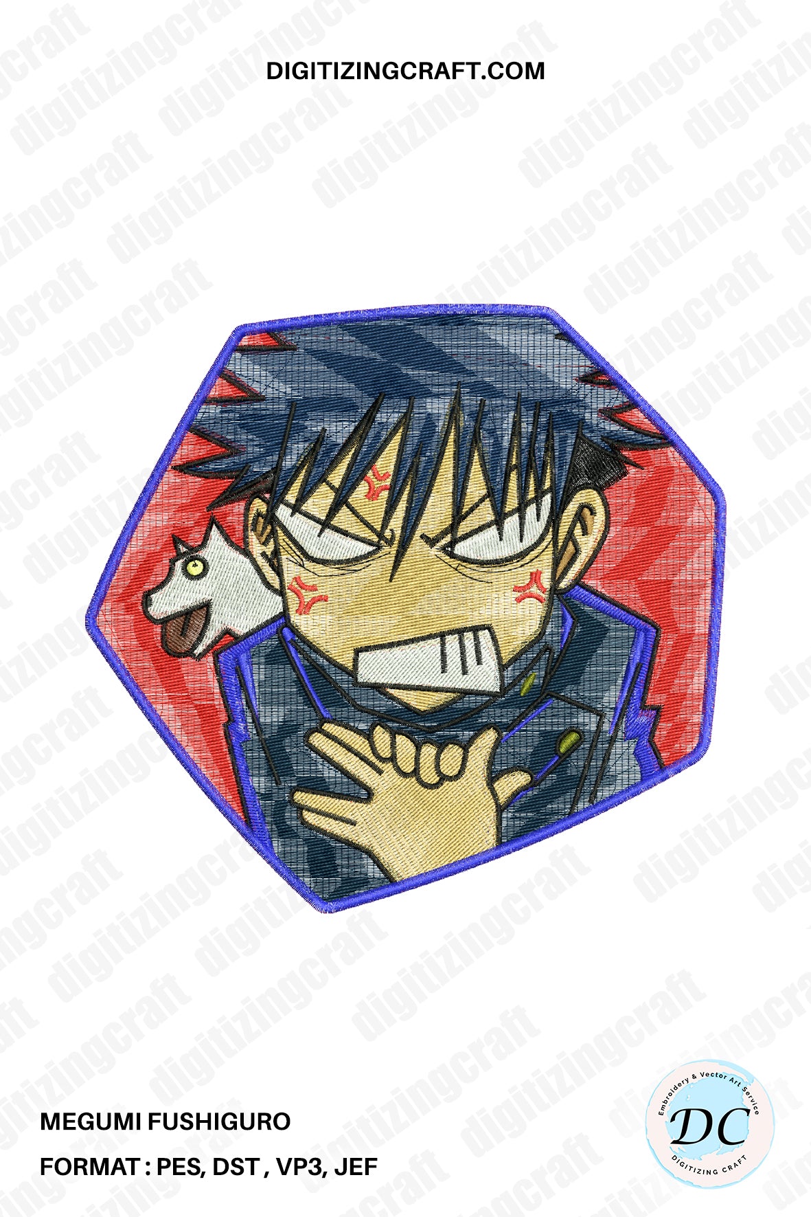 Megumi Fushiguro Embroidery Design File – Digitizing Craft