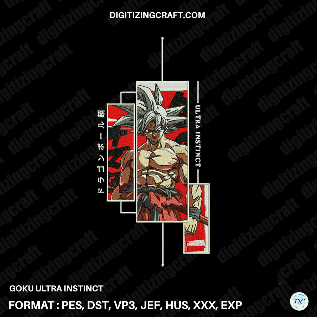 Goku Ultra Instinct Embroidery Design file – Digitizing Craft