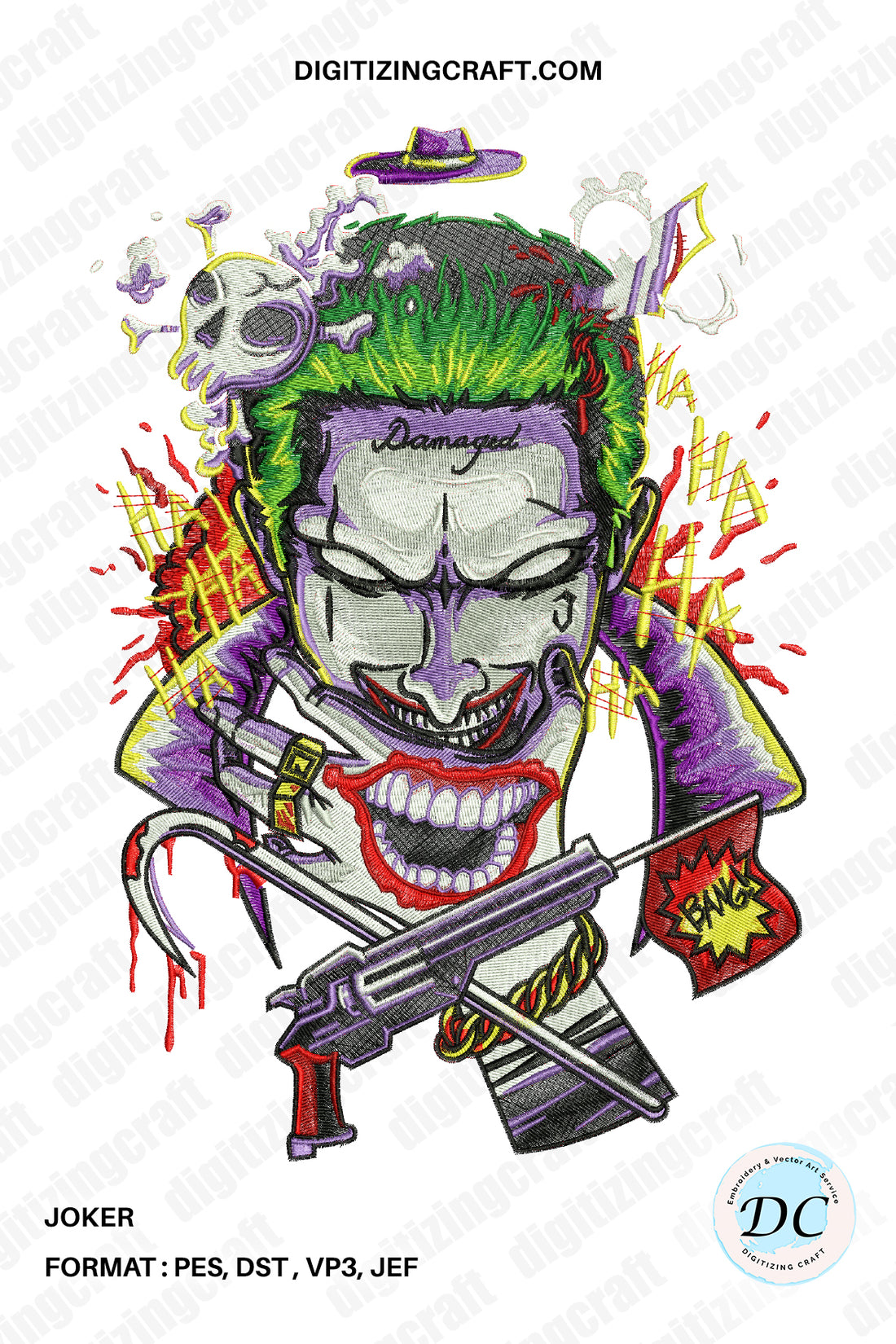 Joker Embroidery Design – Digitizing Craft