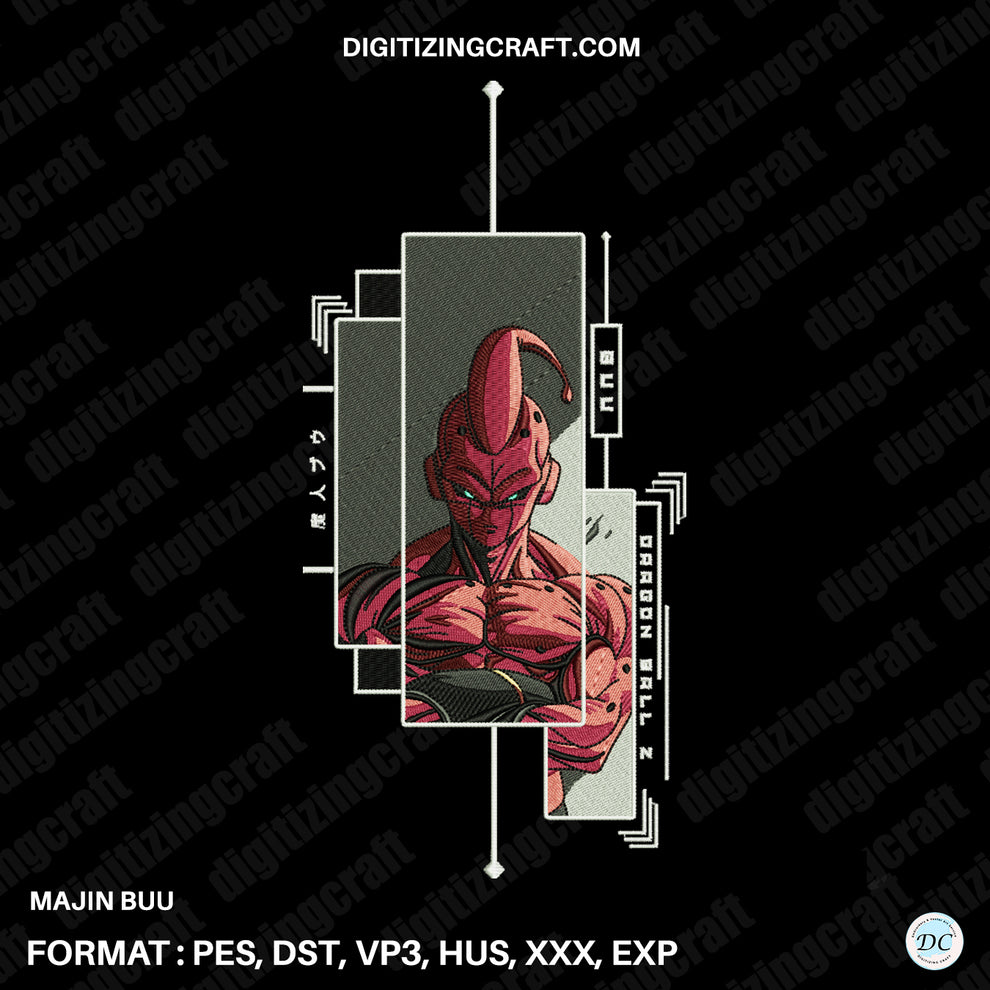 Majin Buu Embroidery Design File – Digitizing Craft