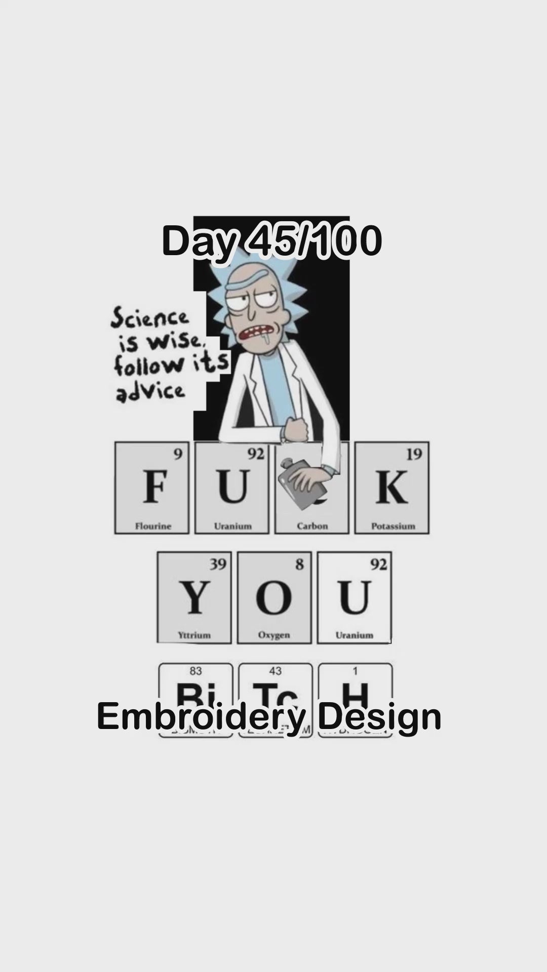 Rick Science Embroidery Design – Digitizing Craft