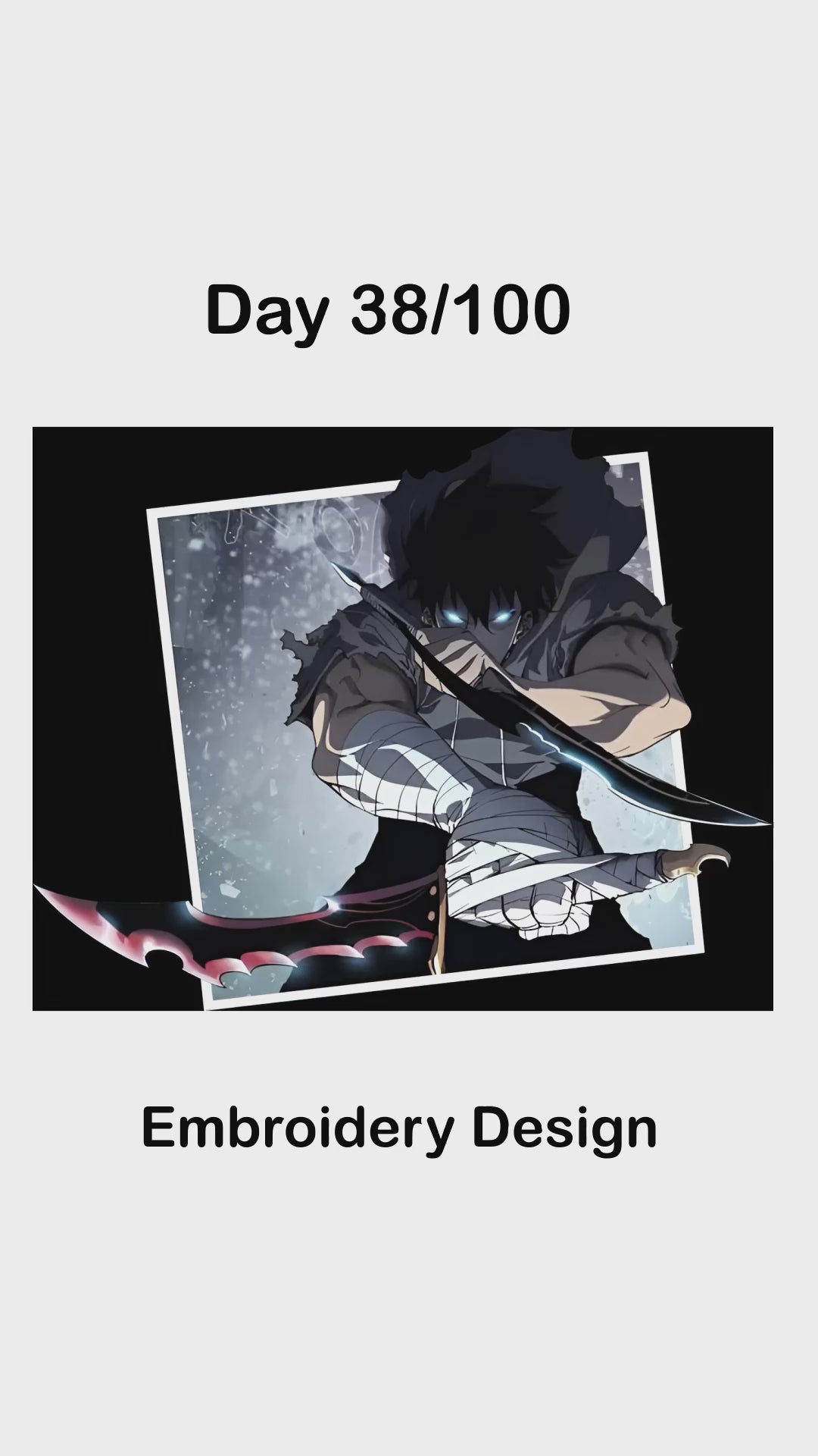 Sung jinWoo Solo Leveling Embroidery Design – Digitizing Craft