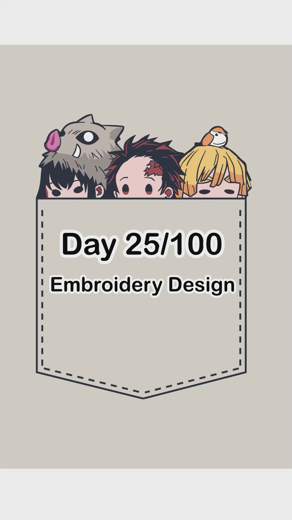 Demon Slayer Pocket Embroidery Design – Digitizing Craft