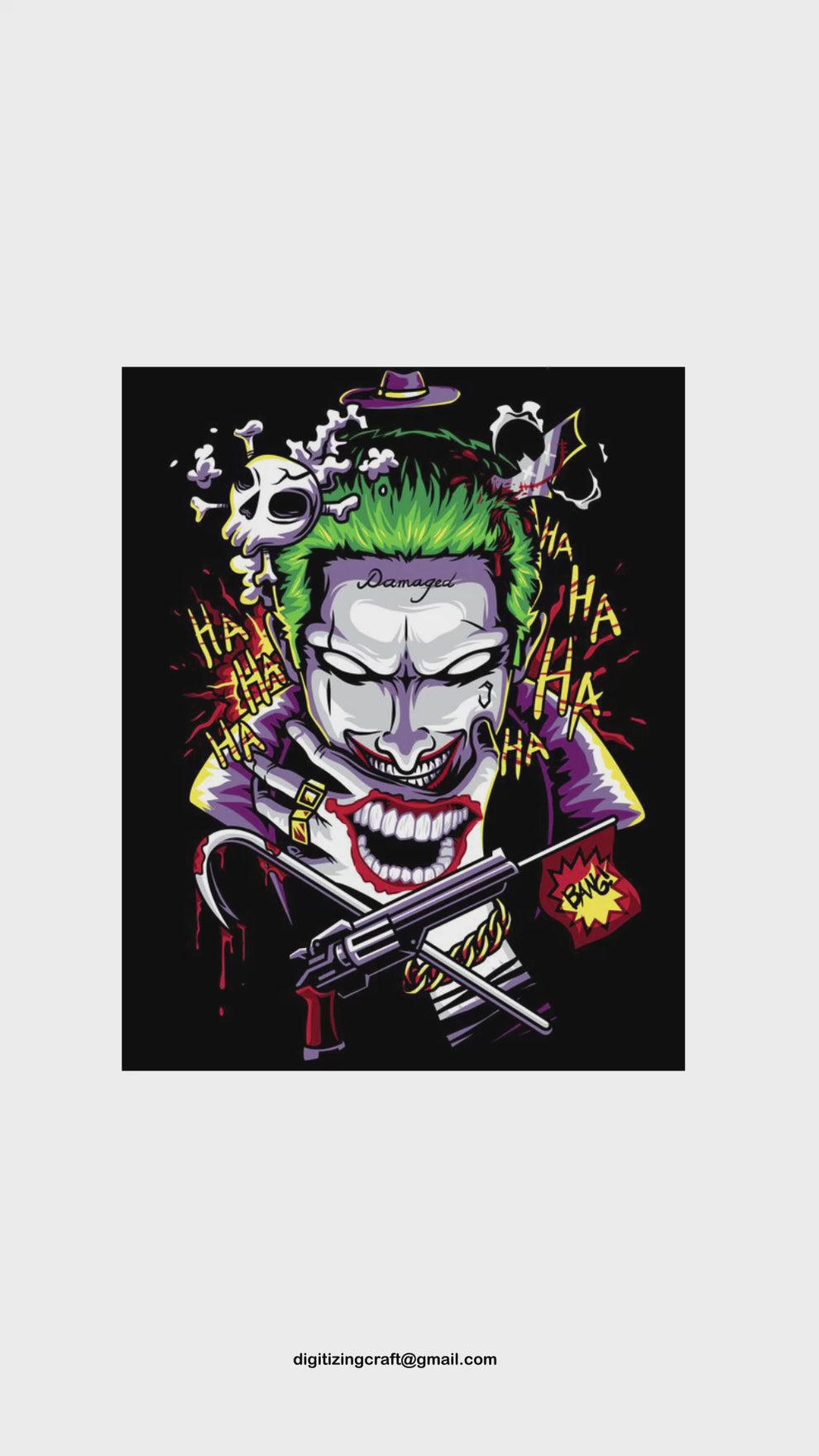 Joker Embroidery Design – Digitizing Craft