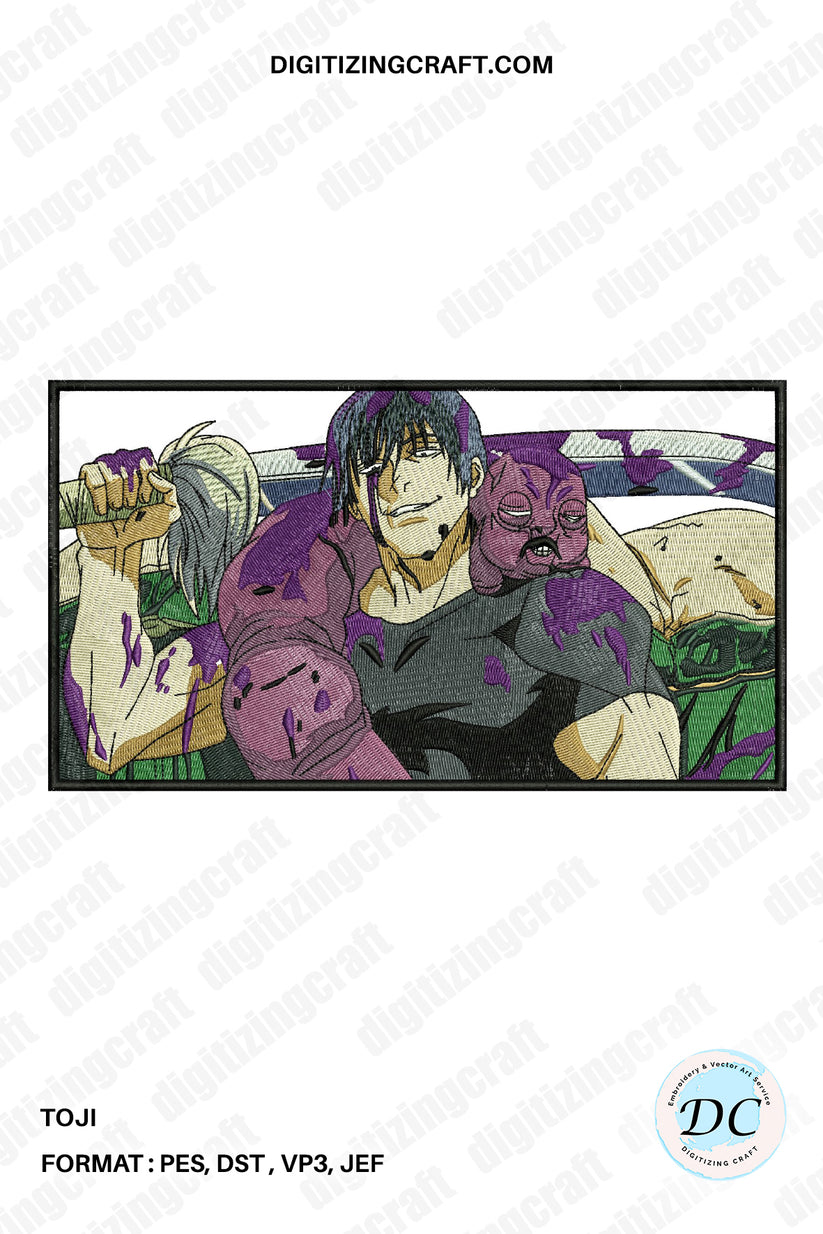Toji Jujutsu Kaisen Embroidery Design – Digitizing Craft